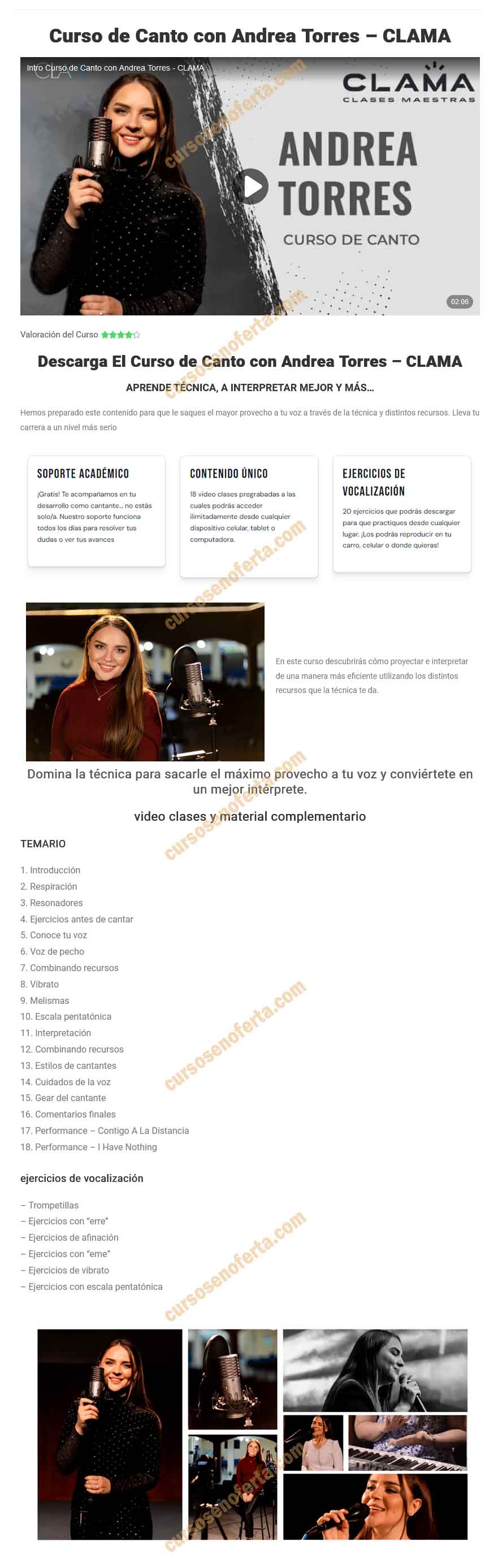 Curso de canto con Andrea Torres - cursosenoferta.com